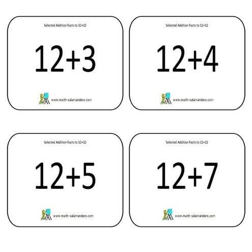 Addition facts-to-12-plus-12-selection | PPT