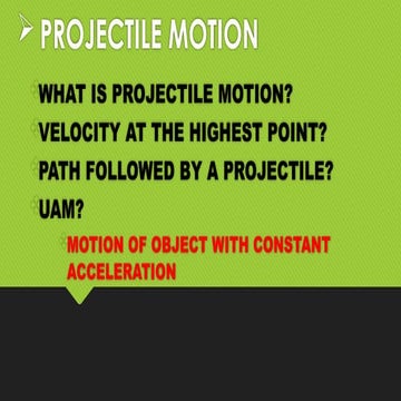 projectile motion in 9th grade 3rd quarter | PPT