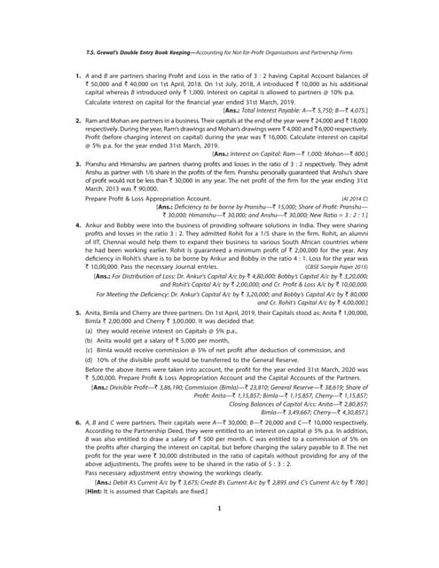 PARTNERSHIP ACCOUNTS - Profit & Loss Appropriation account | PPT