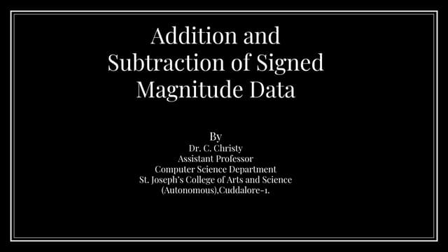 Signed Addition And Subtraction | PPTX