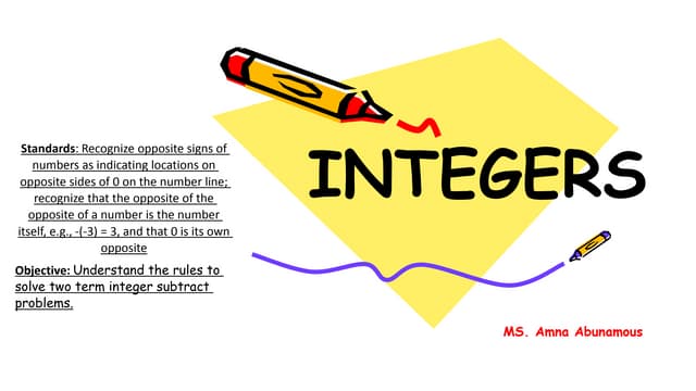 7th integers class 7 ppt | PPTX