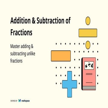 Addition and Subtraction of Fractions Education Presentation in Cream ...