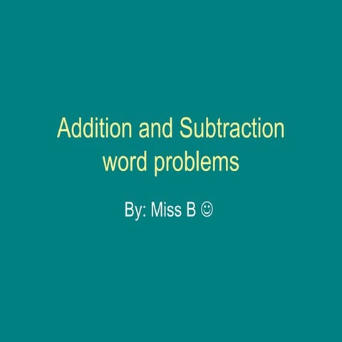 Addition And Subtraction Word Problems | PPT