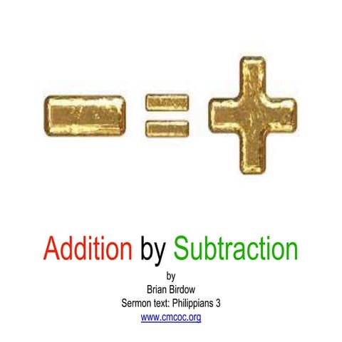 Addition by Subtraction (Philippians 3) | PPTX