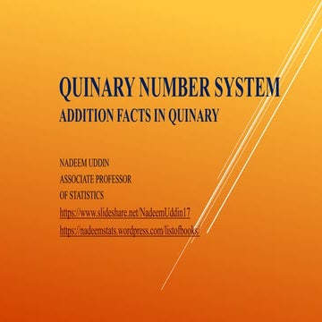 Addition facts in quinary | PPTX