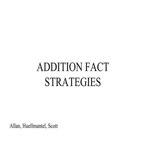 Addition fact strategies (1) | PPT