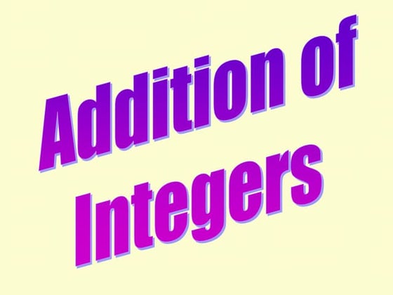 lesson plan on Addition & subtraction of integers | PPT