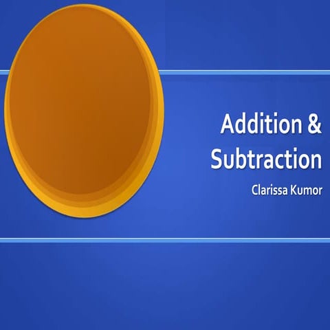 Addition&subtraction | PPTX | Science
