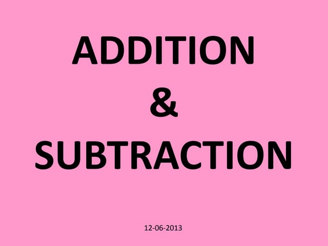 Inverse relationship between addition & subtraction | PPTX