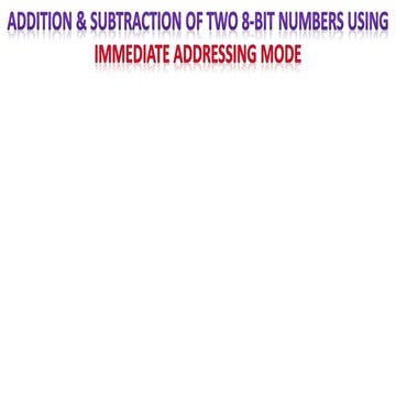 Addition & subtraction using 8085 microprocessor | PPT