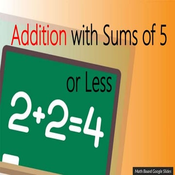 Addition with Sums of 5 or Less | PPT