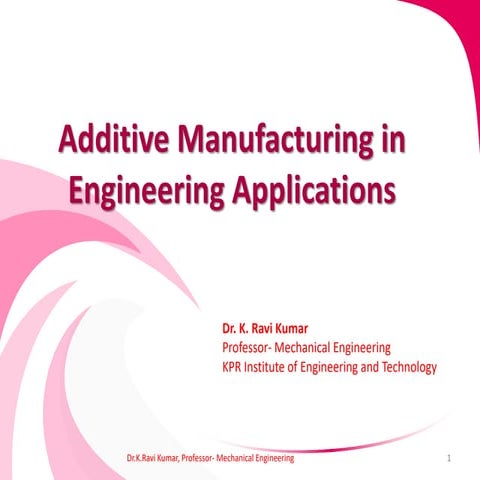 Additive manufacturing in Engineering Applications.pptx
