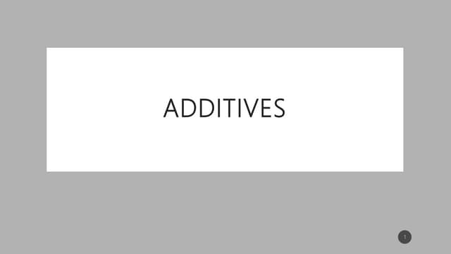 Polymer Additives and Blends | PPTX