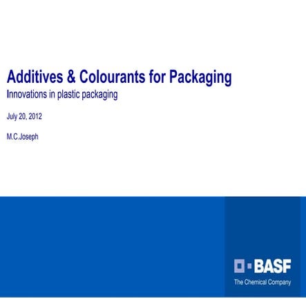 Additives forthe Plastic Packaging .pptx