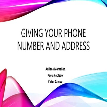 Address and phone number | PPTX
