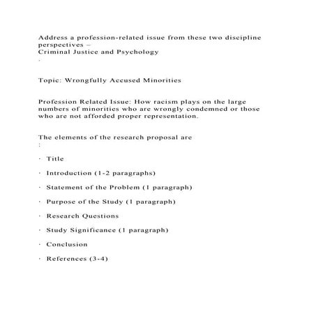 Address a profession-related issue from these two discipline perspec.docx