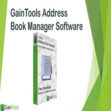 Use GainTools Address Book Manager Software | PDF