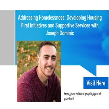Joseph Dominic | Addressing Homelessness Developing Housing First ...