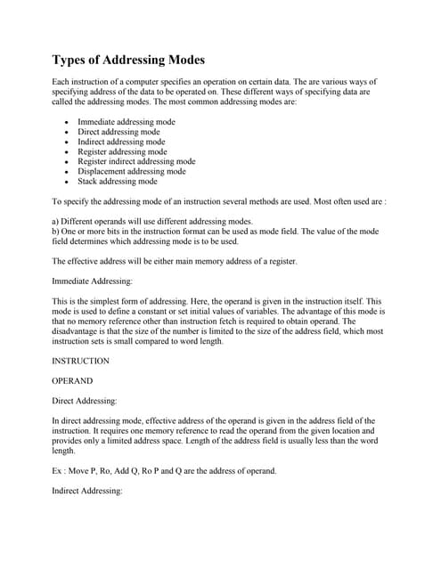 Addressing modes in computer organization | PPT