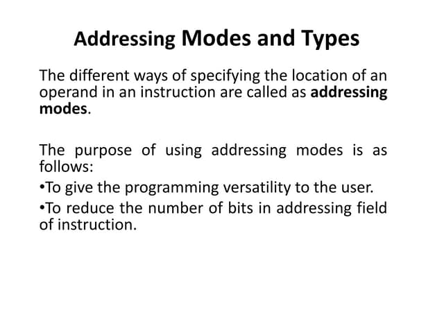 Addressing modes in computer organization | PDF