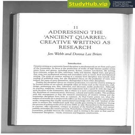 ADDRESSING THE ANCIENT QUARREL CREATIVE WRITING AS RESEARCh | PDF