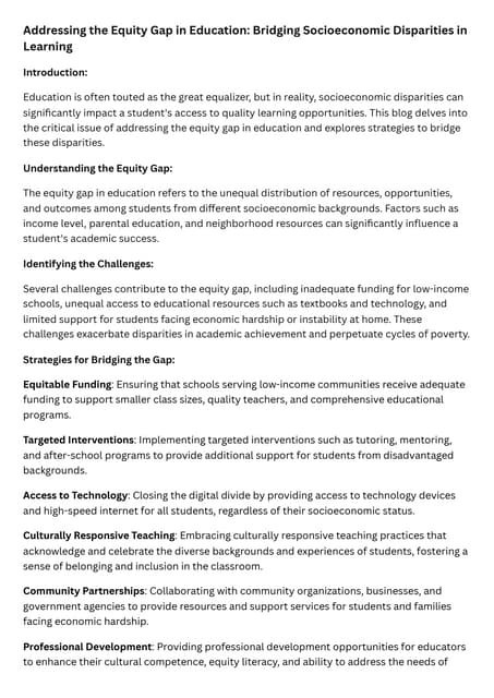 Inequality in education | PPT