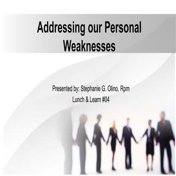 Addressing your Personal Weaknesses presmat | PPT
