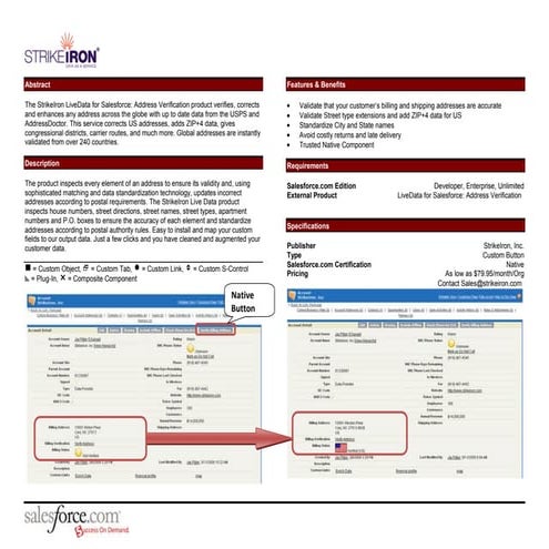 StrikeIron Address Verification for Salesforce.com Datasheet | PPT