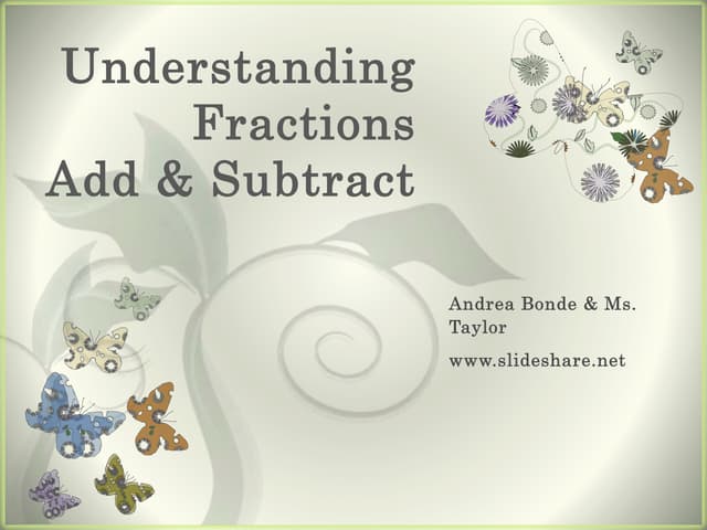 Adding and subtracting fractions | PPT