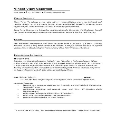 Resume | DOC | Operating Systems | Computer Software and Applications