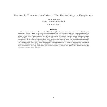 Habitable Zones | PDF