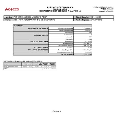 Adecco payroll | PDF