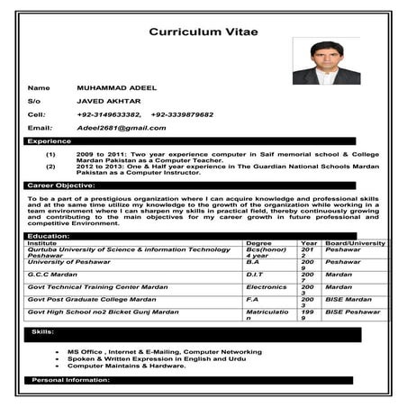 Adeel khan cv2016 | DOC