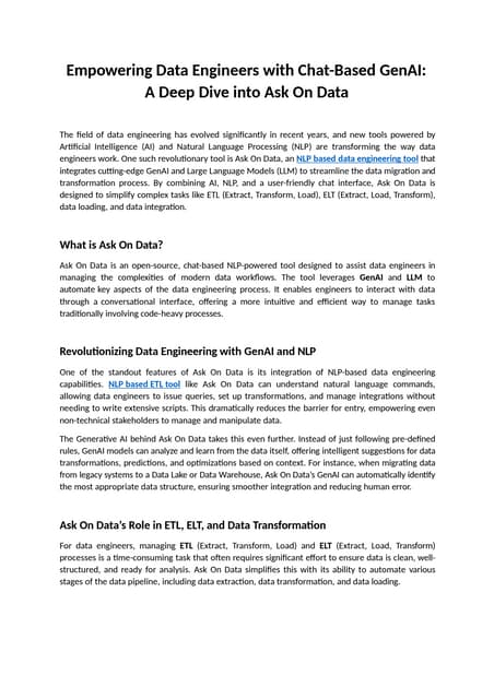 Revolutionizing Data Engineering With Open Source Genai Powered Chat Based Tools Introducing Ask
