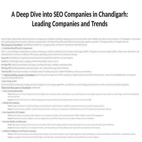 A Deep Dive into SEO Companies in Chandigarh Leading Companies and Trends.pptx