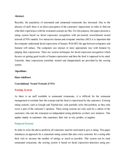 A Deep Learning Facial Expression Recognition Based Scoring System For Restaurants Pdf
