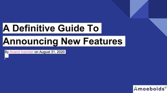 Amoeboids announce-new-features | PDF