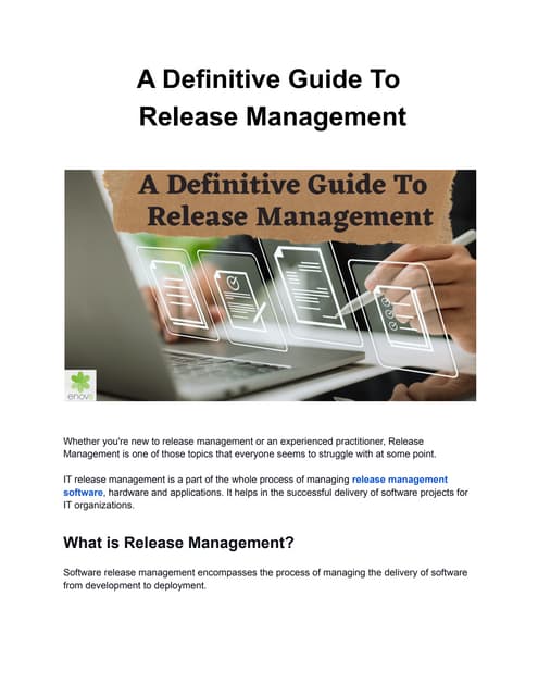 5 Practical Facts On Release Management Process | PDF