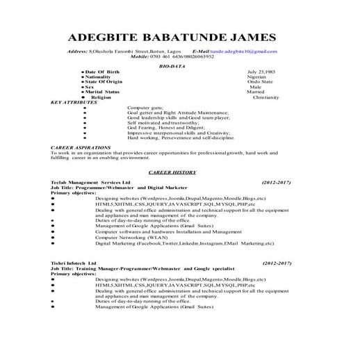 Adegbite Babatunde | PDF