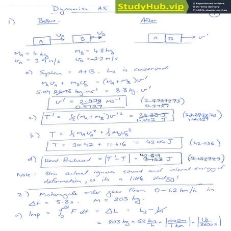 Adelaide Uni Dynamics Assignment 5 Solutions | PDF