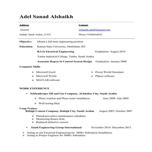 Adel alshaikh resume | PDF