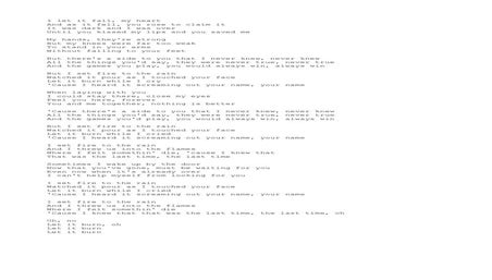 Adele Set Fire To The Rain Lyrics