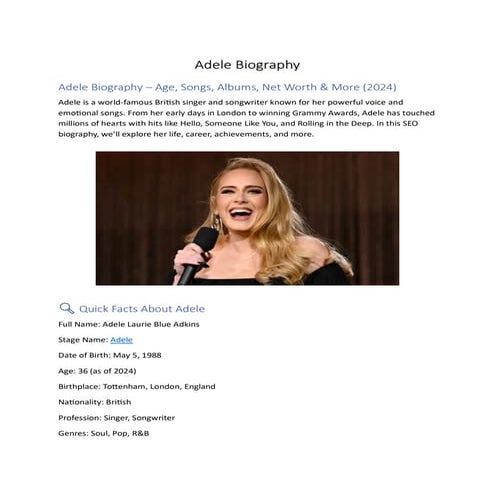 Adele Life Complete Biography The Celeb Post | PDF