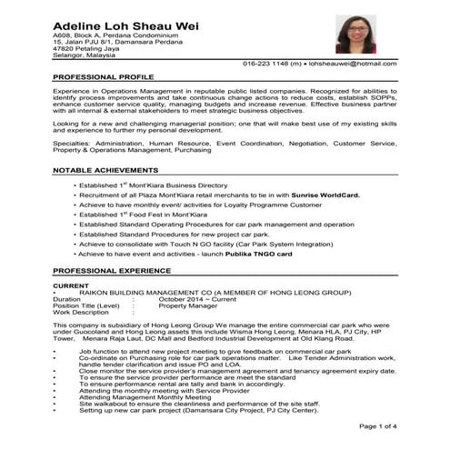 Adeline loh cv-2016(a) | PDF