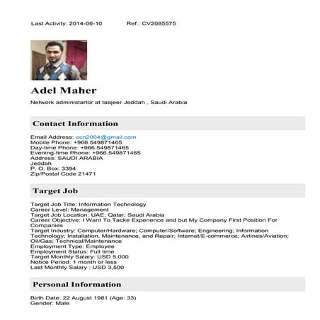 Adel Nasser Maher CV | DOC