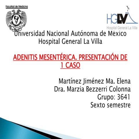 Adenitis mesentérica. Presentación de un caso | PDF