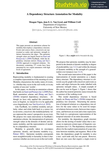 A Dependency Structure Annotation For Modality Pdf