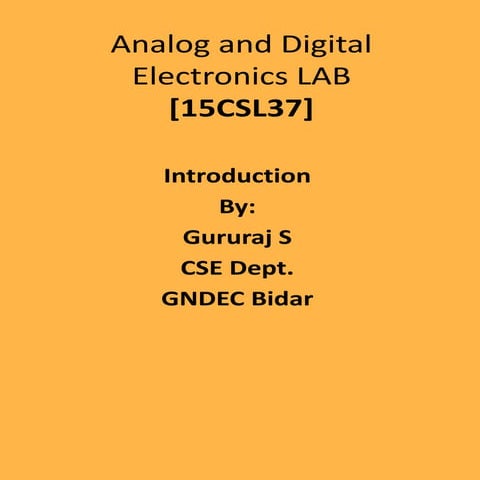 Analog and Digital Electronics Lab | PDF