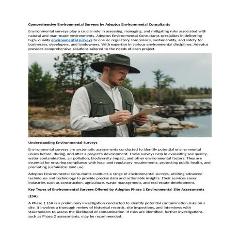 Comprehensive Environmental Surveys by Adeptus Environmental ...