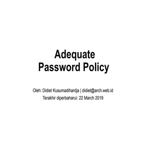 Adequate password policy | PDF